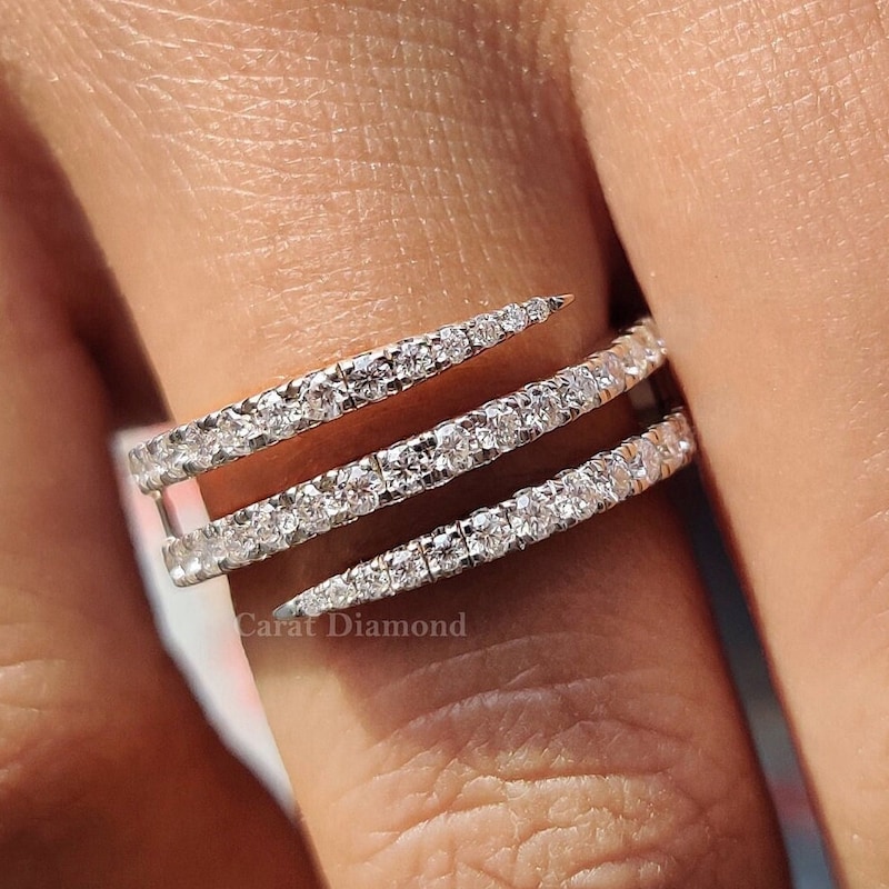 Diamond Cuff Ring - Etsy