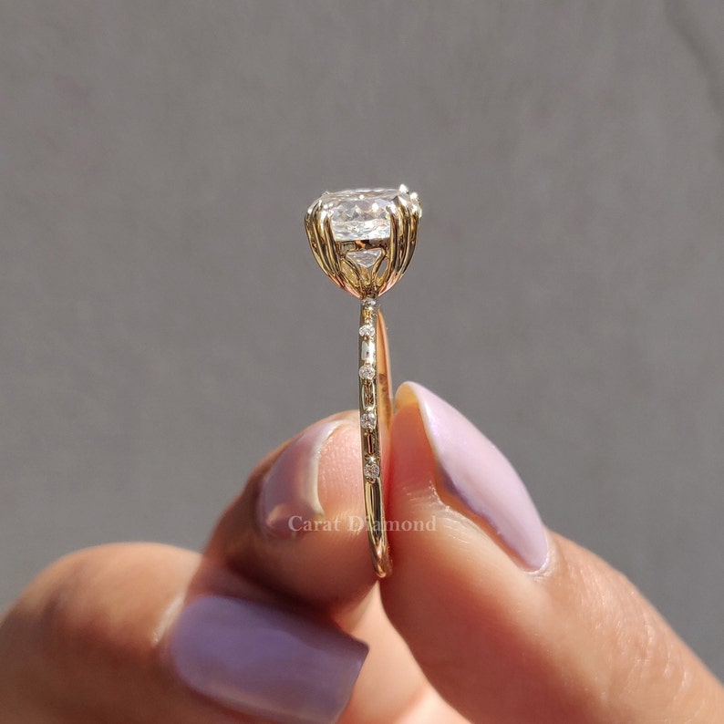 1.94 CT Portuguese Cut Colorless Moissanite Wedding Ring - Etsy