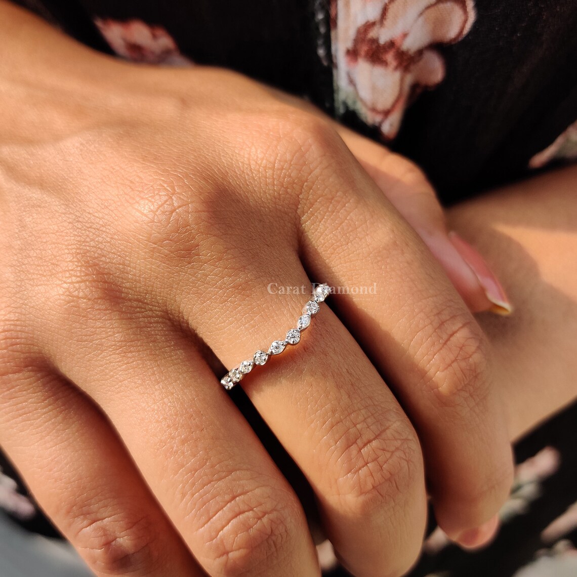 Marquise Shape Outline Curved 0.22 TCW Round Colorless - Etsy