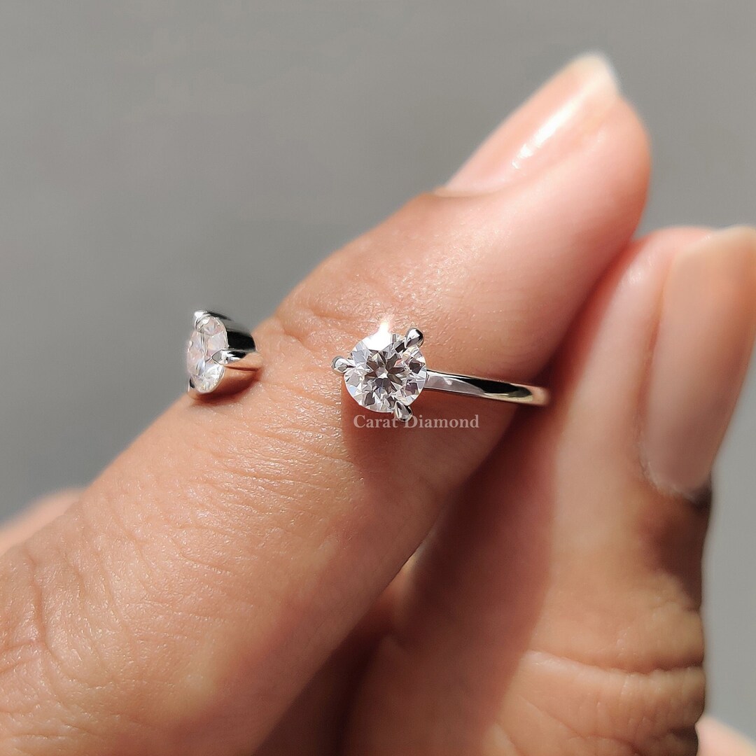 Open Gap Enhancer Band, 4.00MM Round Cut Moissanite Matching Band - Etsy