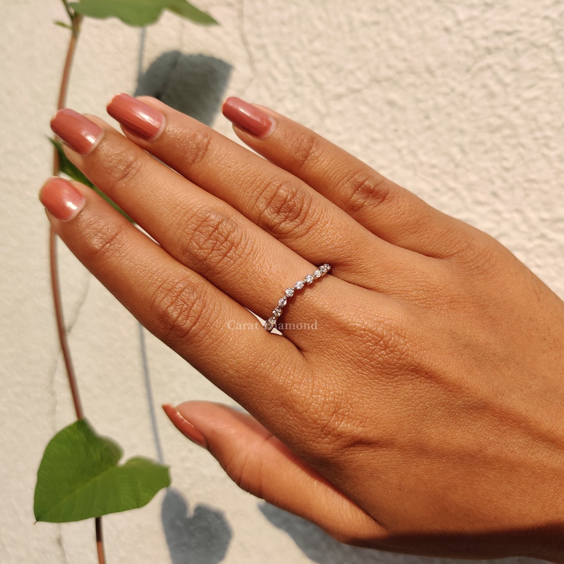 Marquise Shape Outline Curved 0.22 TCW Round Colorless - Etsy