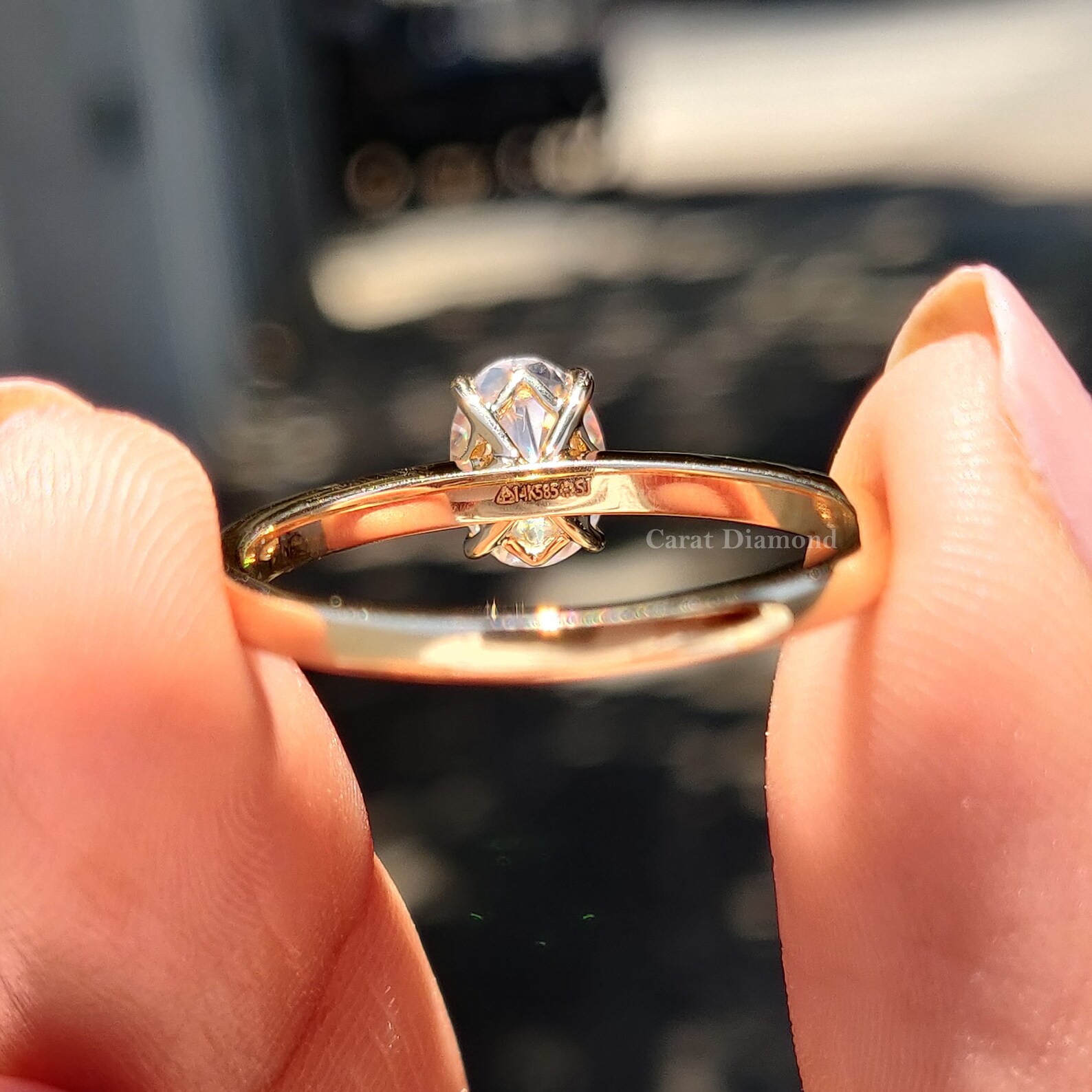 1.02 CT Oval Cut Colorless Moissanite Solitaire Ring | Etsy