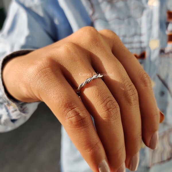 Twisted Wedding Band Women - Etsy