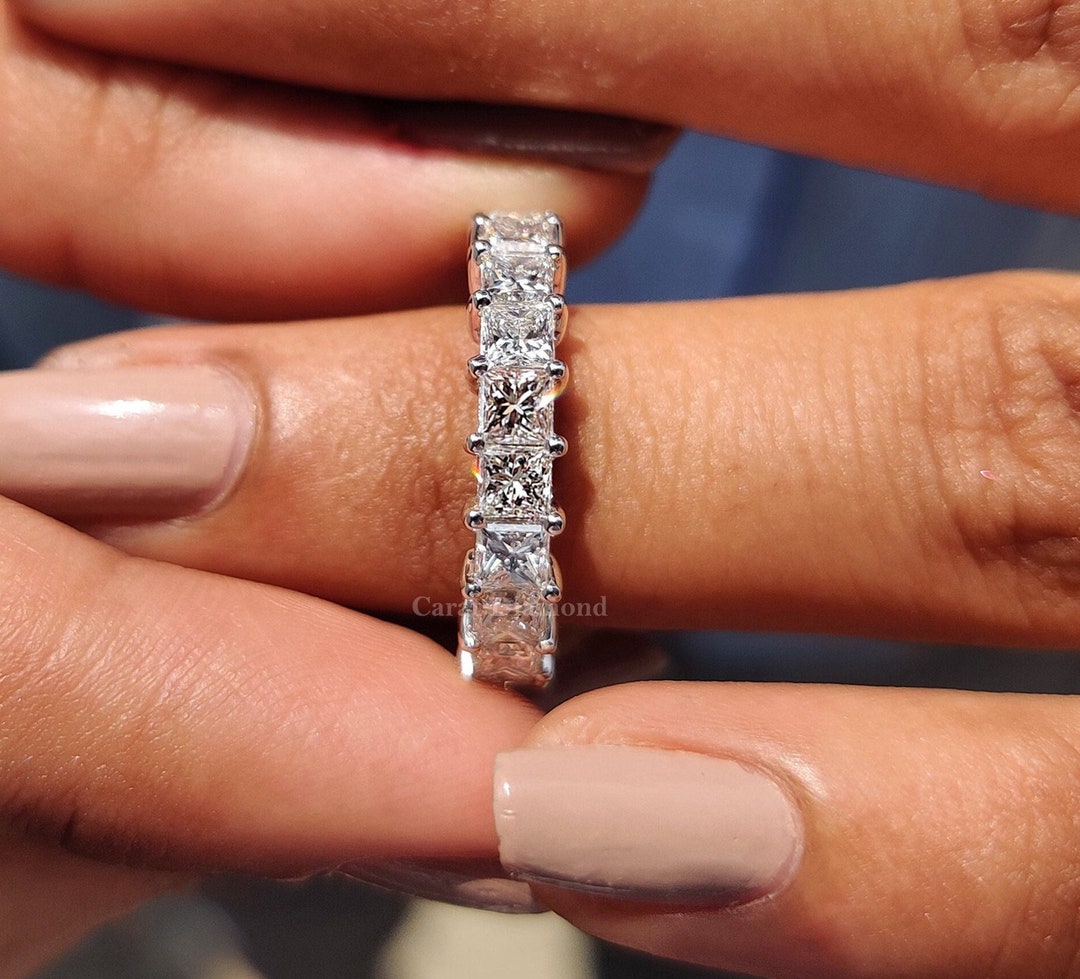 Handcrafted Princess Cut Diamond Ring Perfect Anniversary Gift for Her ...