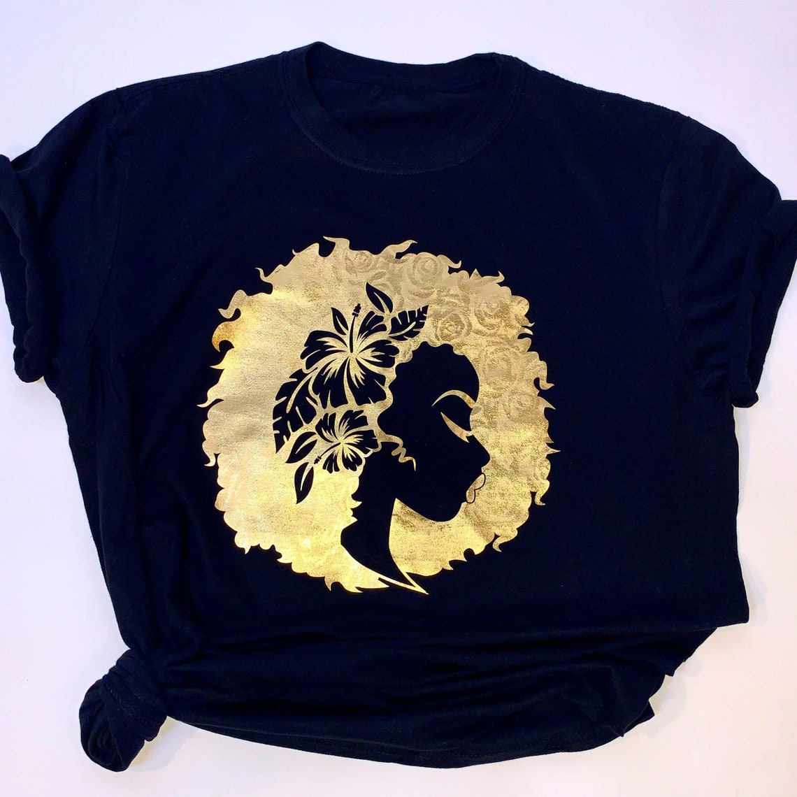 Hibiscus Flower Women Tee Hibiscus Flower T Shirt Natural Hair T