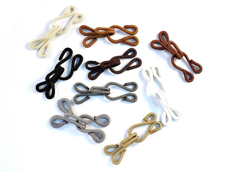 Fabric Covered Hook & Eye Closures for Fur Garments and Collars, 40mm ...