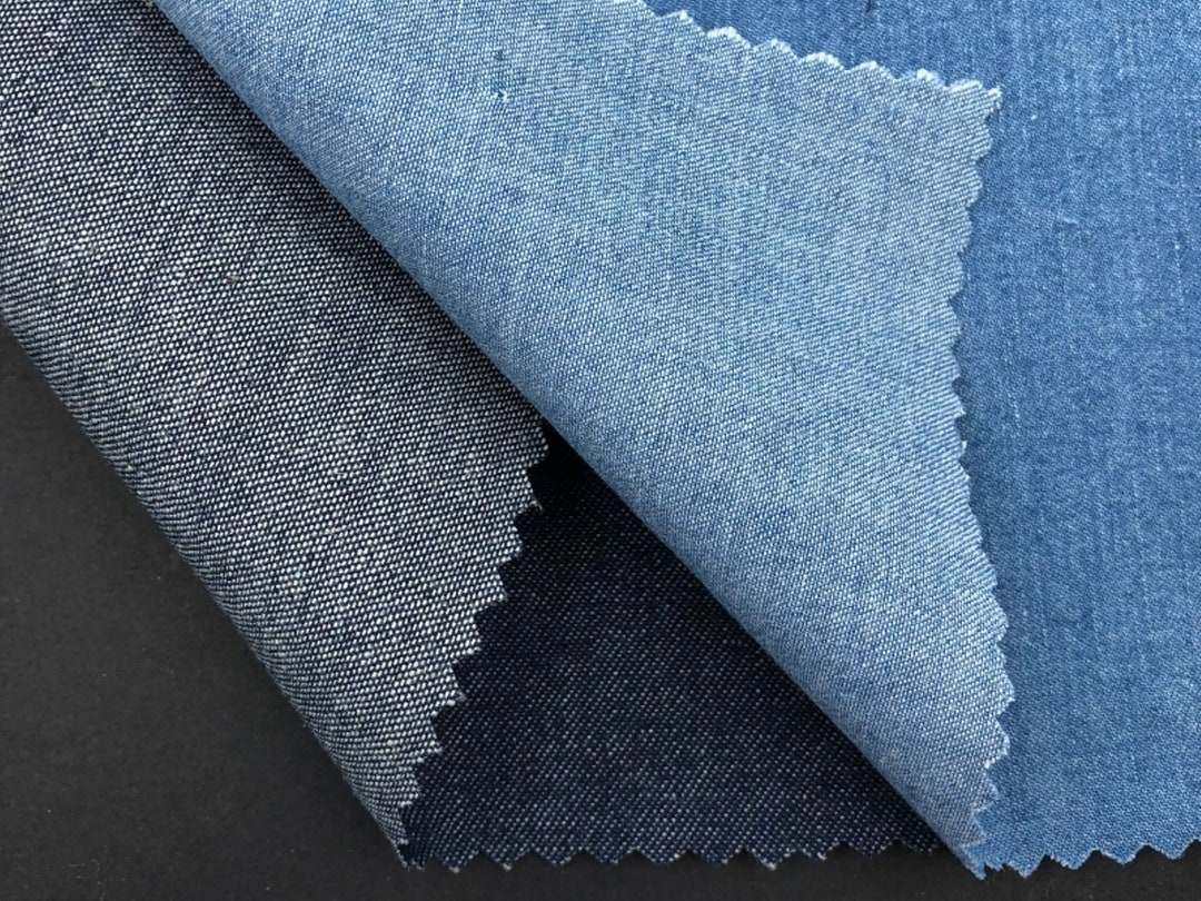 Denim Washed Lightweight, 100% Cotton Fabric 150cm Wide, 6.0 Oz, Sold ...