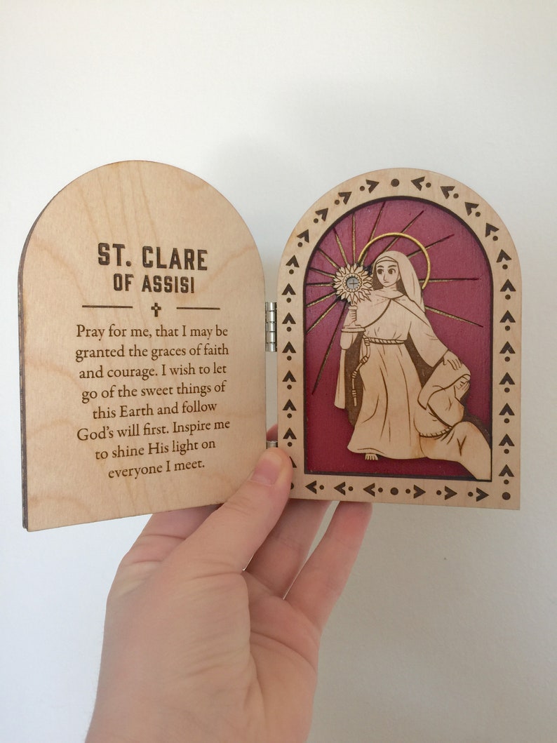 St. Clare of Assisi Desk Diptych Patron Saint of Goldsmiths - Etsy