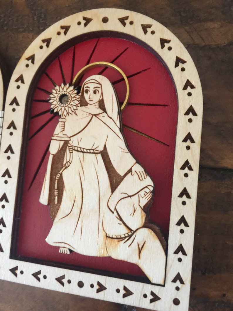 St. Clare of Assisi Desk Diptych Patron Saint of Goldsmiths - Etsy