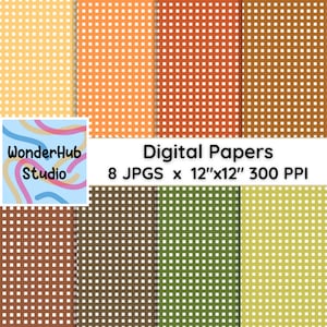 Plaid Digital Paper Pack: Harvest Fall Colors Scrapbook Patterns ...