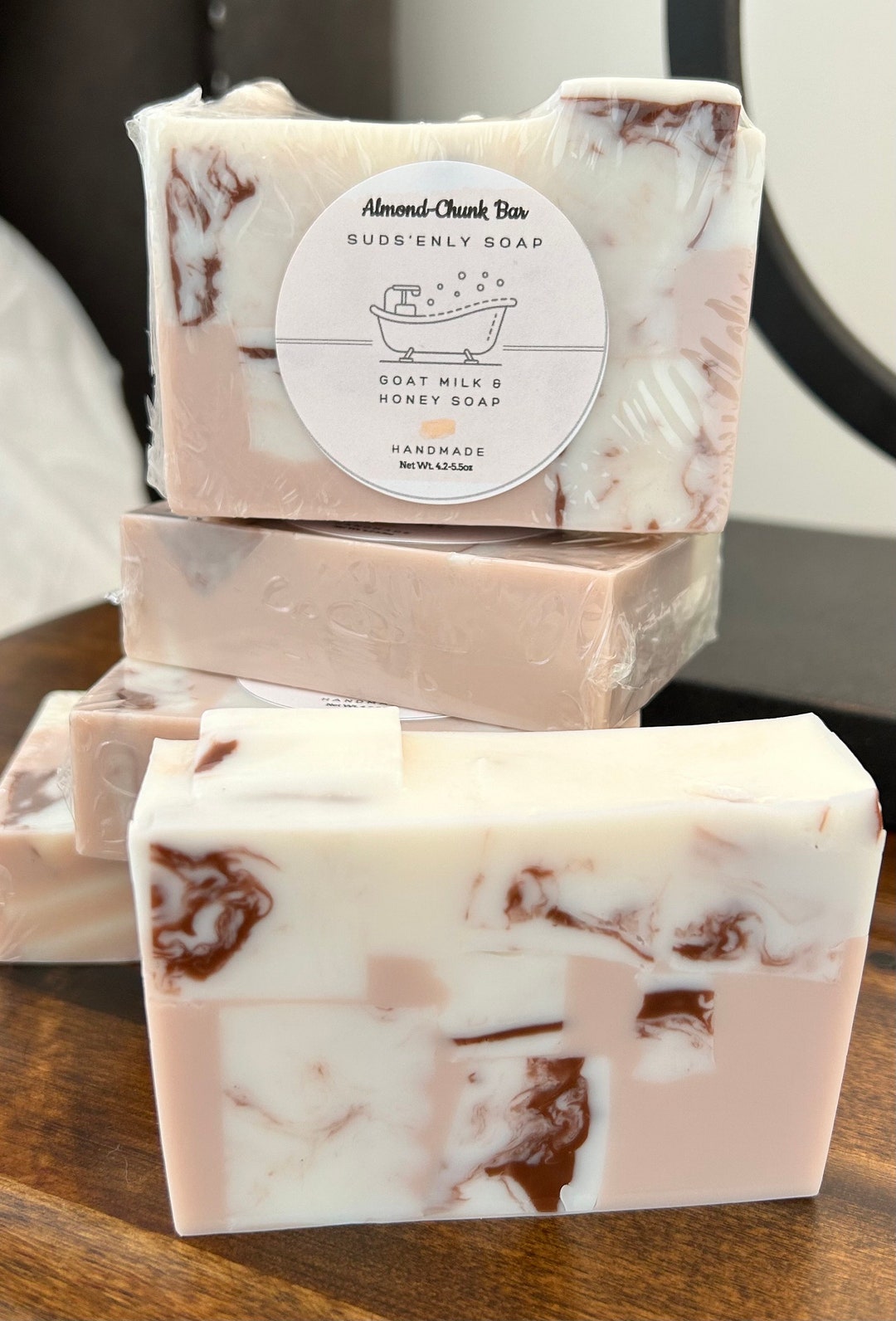 Almond Chunk Bar Soap Goat Milk Honey Glycerin Hand Soap Bath Soap - Etsy