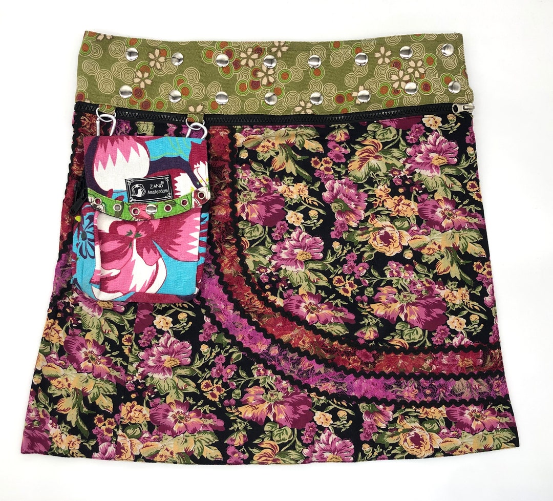 Unique Reversible Wrap Snap Skirt, One-size-fits-all, Four-skirts-in-one, Colorful Eyecatcher ...