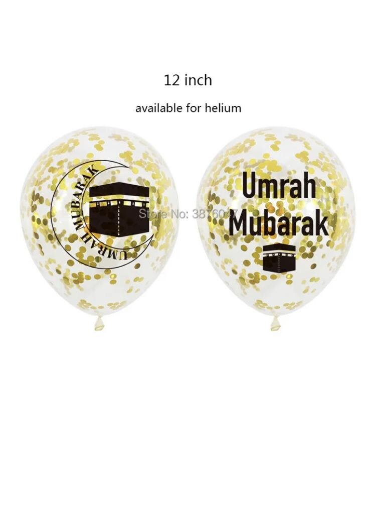 New Umrah Mubarak Balloon Set Islamic Religious Celebration Foil Latex ...