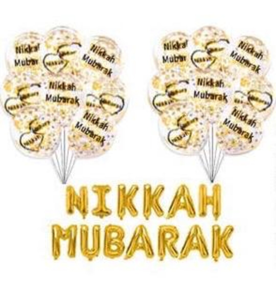 New Nikkah Mubarak Balloon Set Islamic Religious Wedding Celebration ...