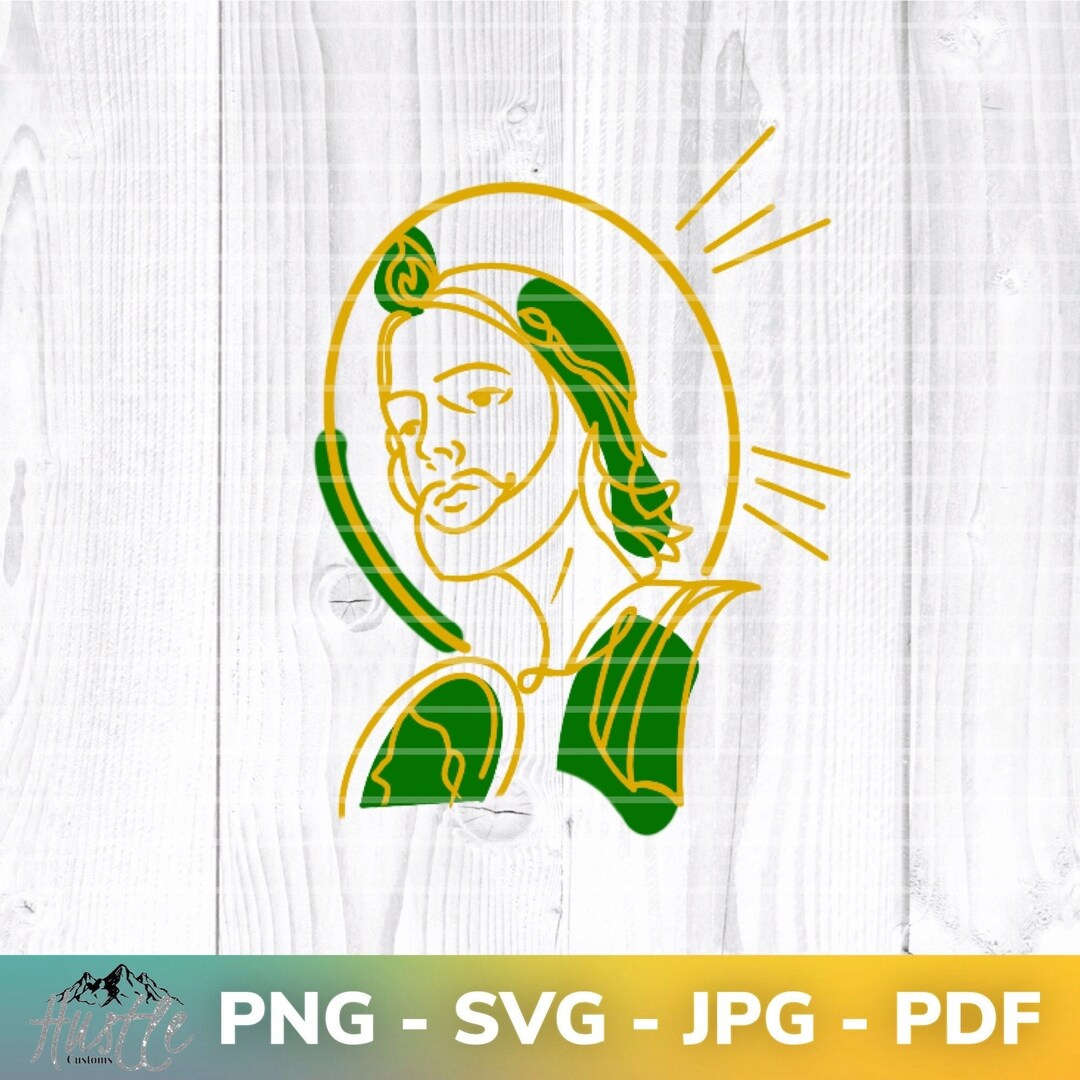 San Judas, Line Art, Png, Svg, Jpg, Png, San Juditas, Gold, Green, St ...