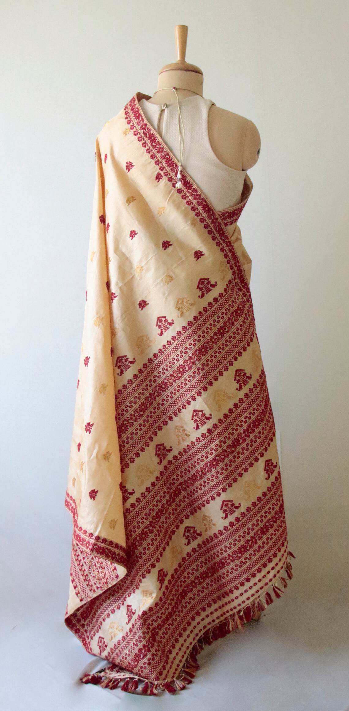 Handloom Tassah Silk Sari From Assam India - Etsy