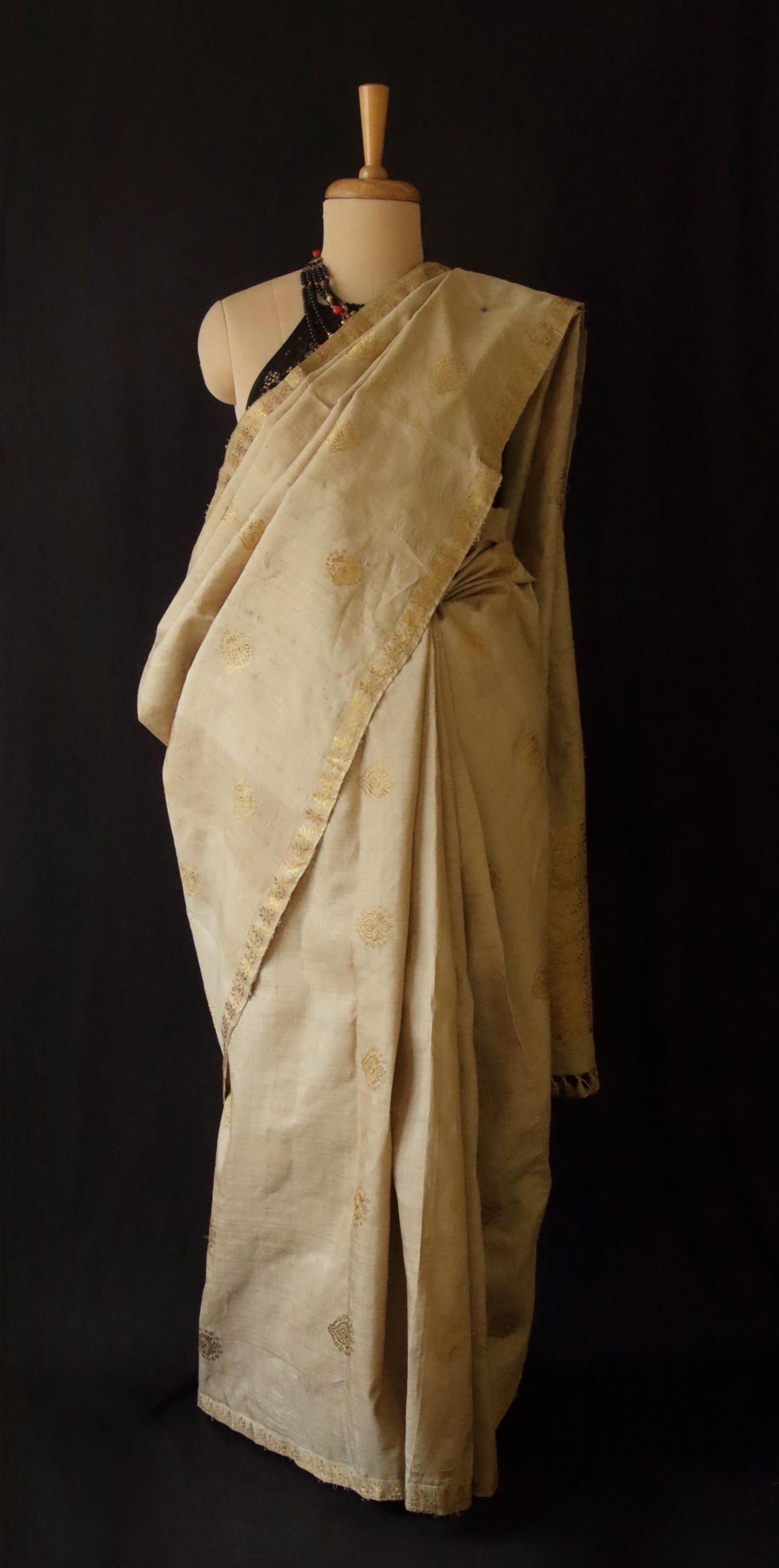Handloom Authentic Muga Silk Sari With Dull Golden Zari From Assam ...