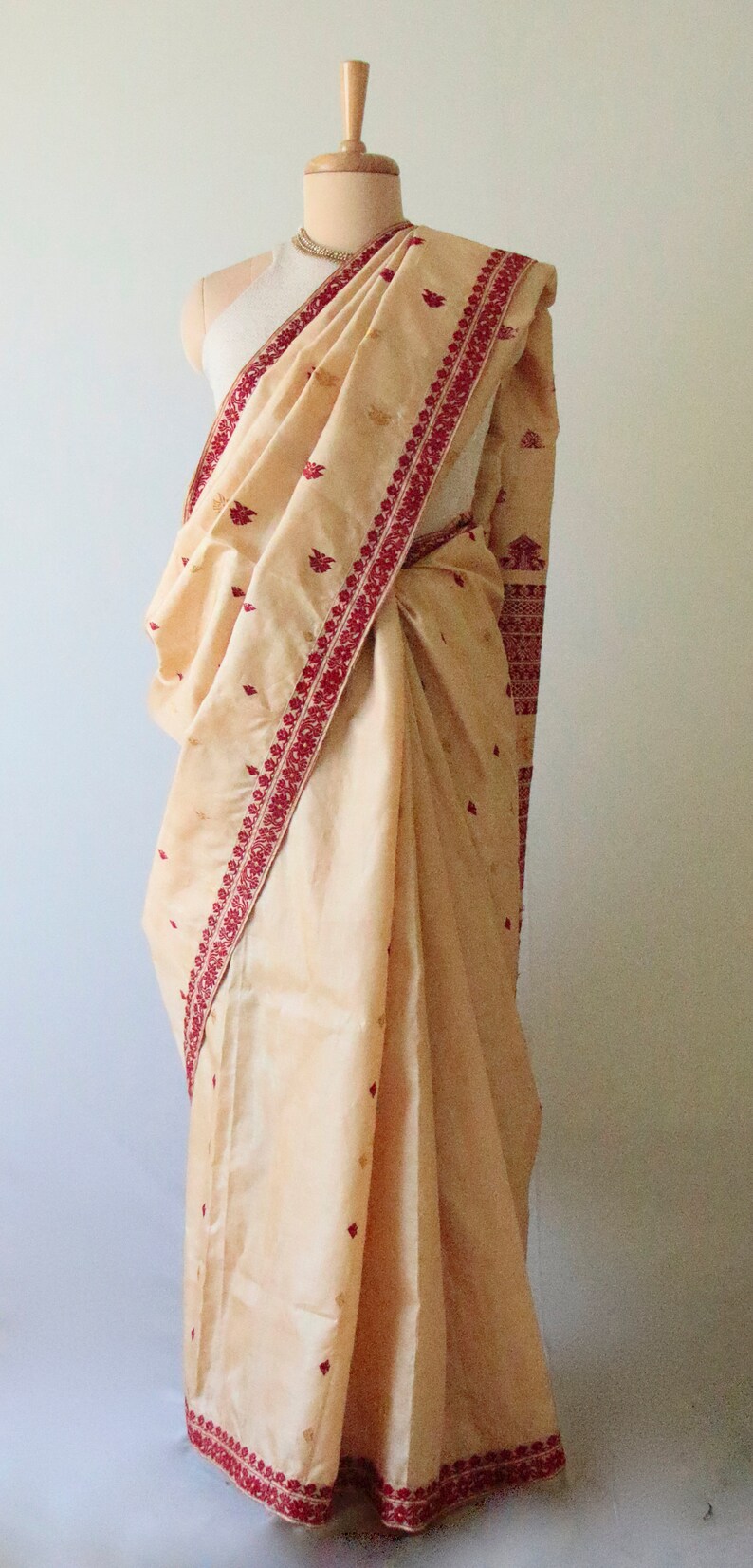 Handloom Tassah Silk Sari From Assam , India - Etsy