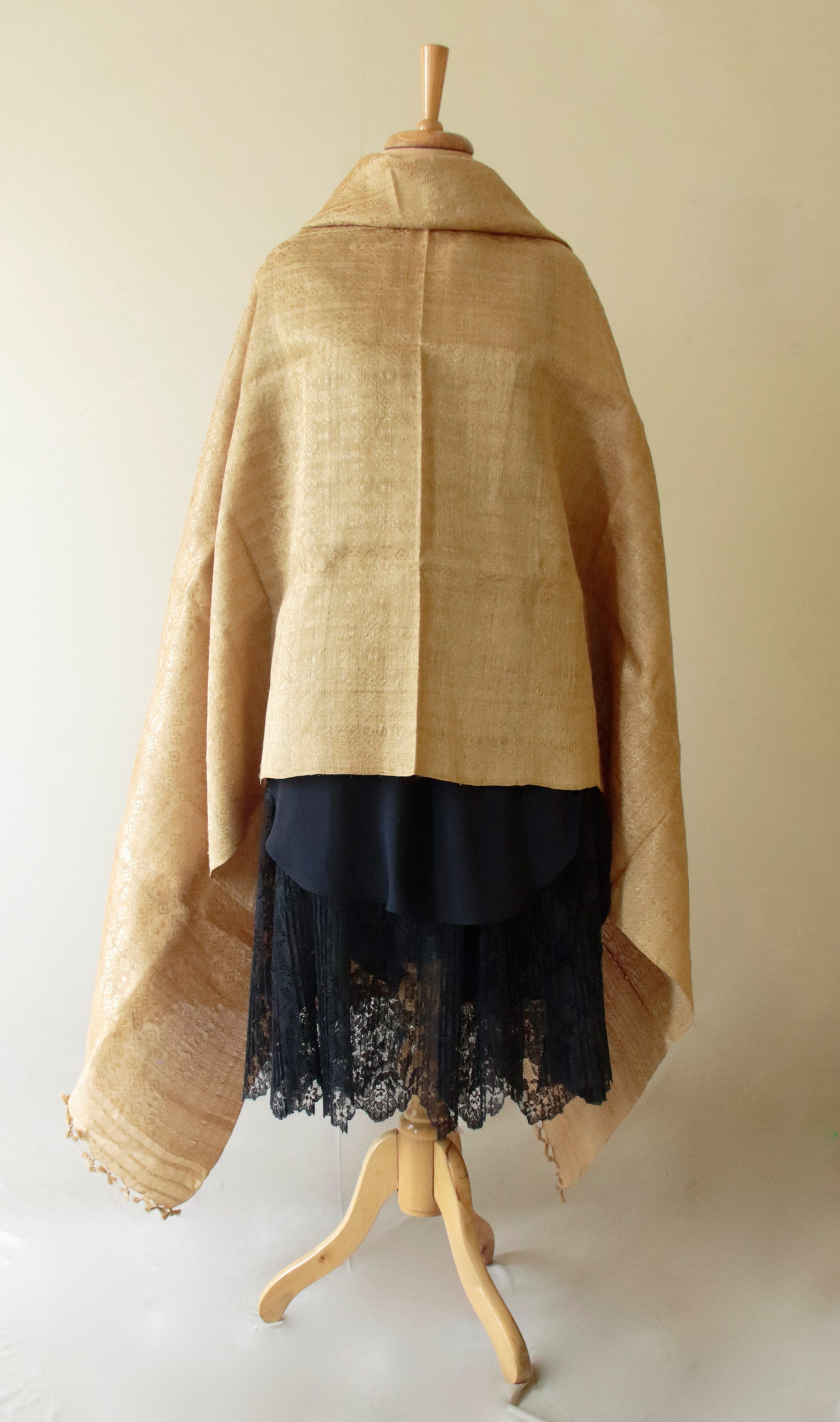 Handwoven Muga Silk Shawl, Traditional Assam Motifs - Etsy