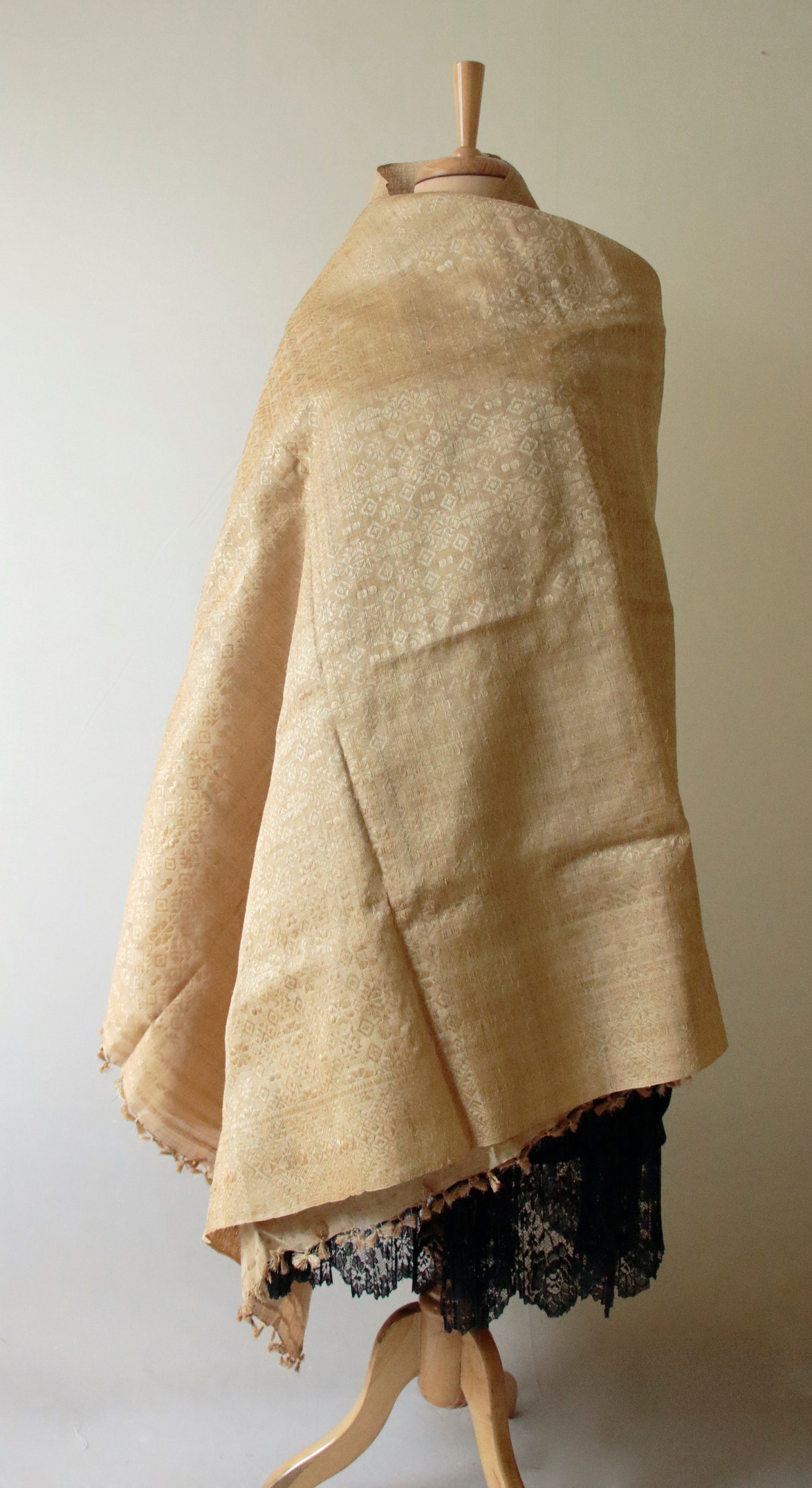 Handwoven Muga Silk Shawl, Traditional Assam Motifs - Etsy