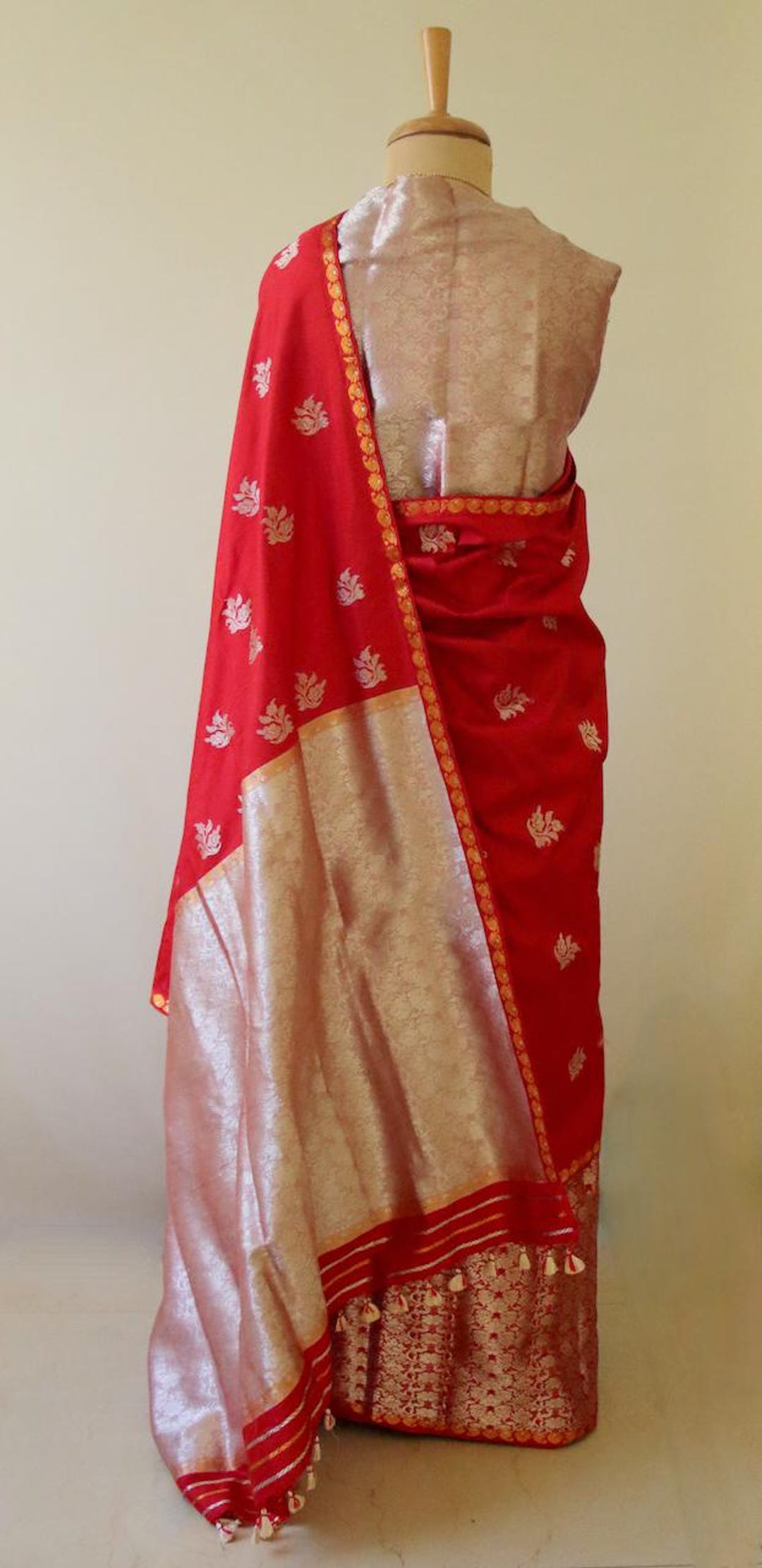 Red Bridal Wear Traditional Mekhela Chador Set From Assam , India - Etsy