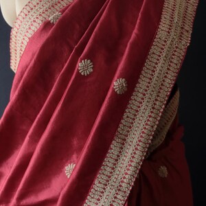 Deep Maroon Handloom Silk Saree From Assam , India - Etsy