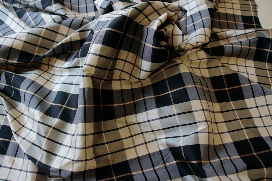 Dupion Silk Check Fabric / Yardage , Width - - Etsy