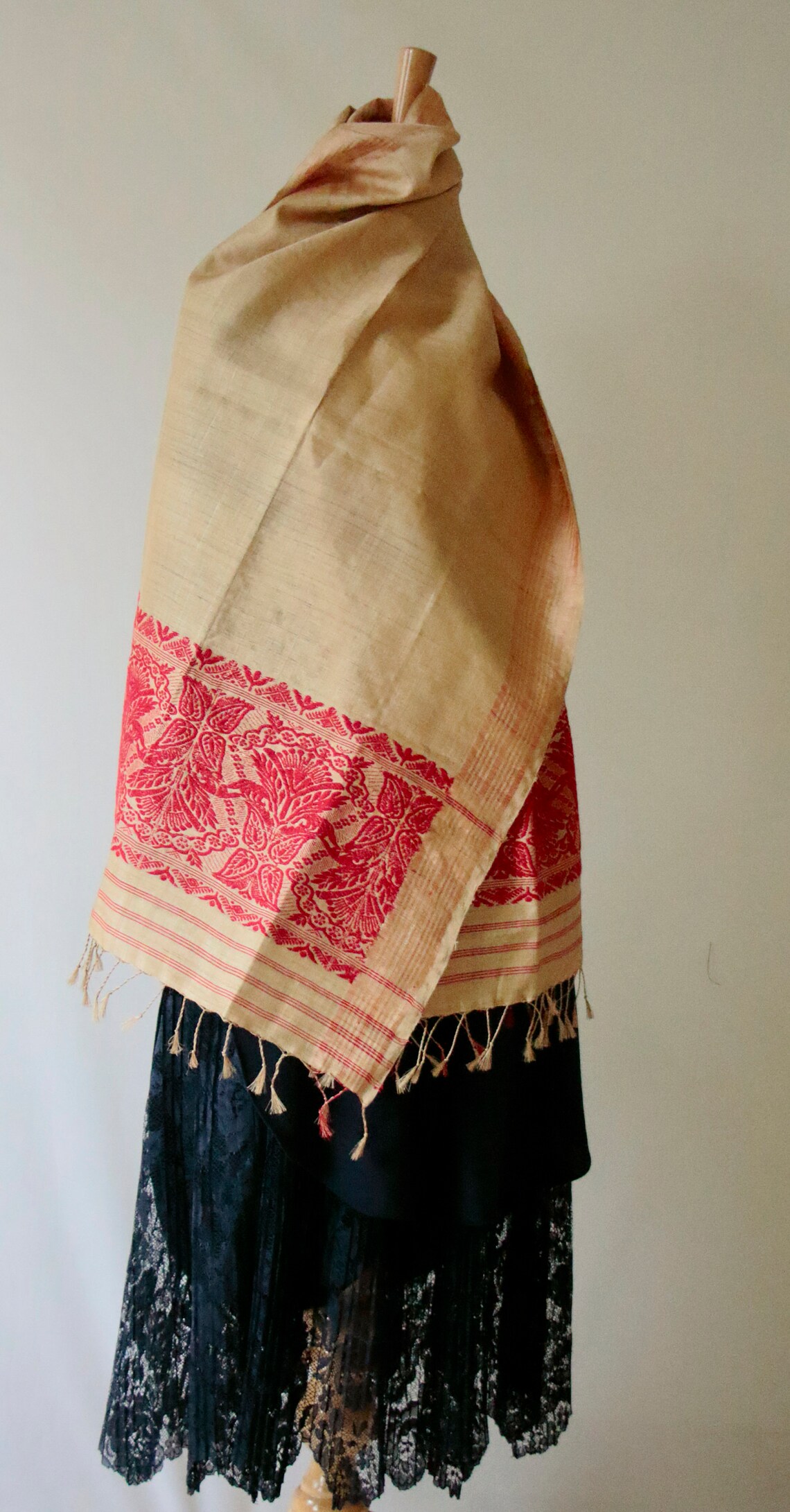 Handloom Traditional Muga Silk Shawl / Gamucha From Assam , India - Etsy