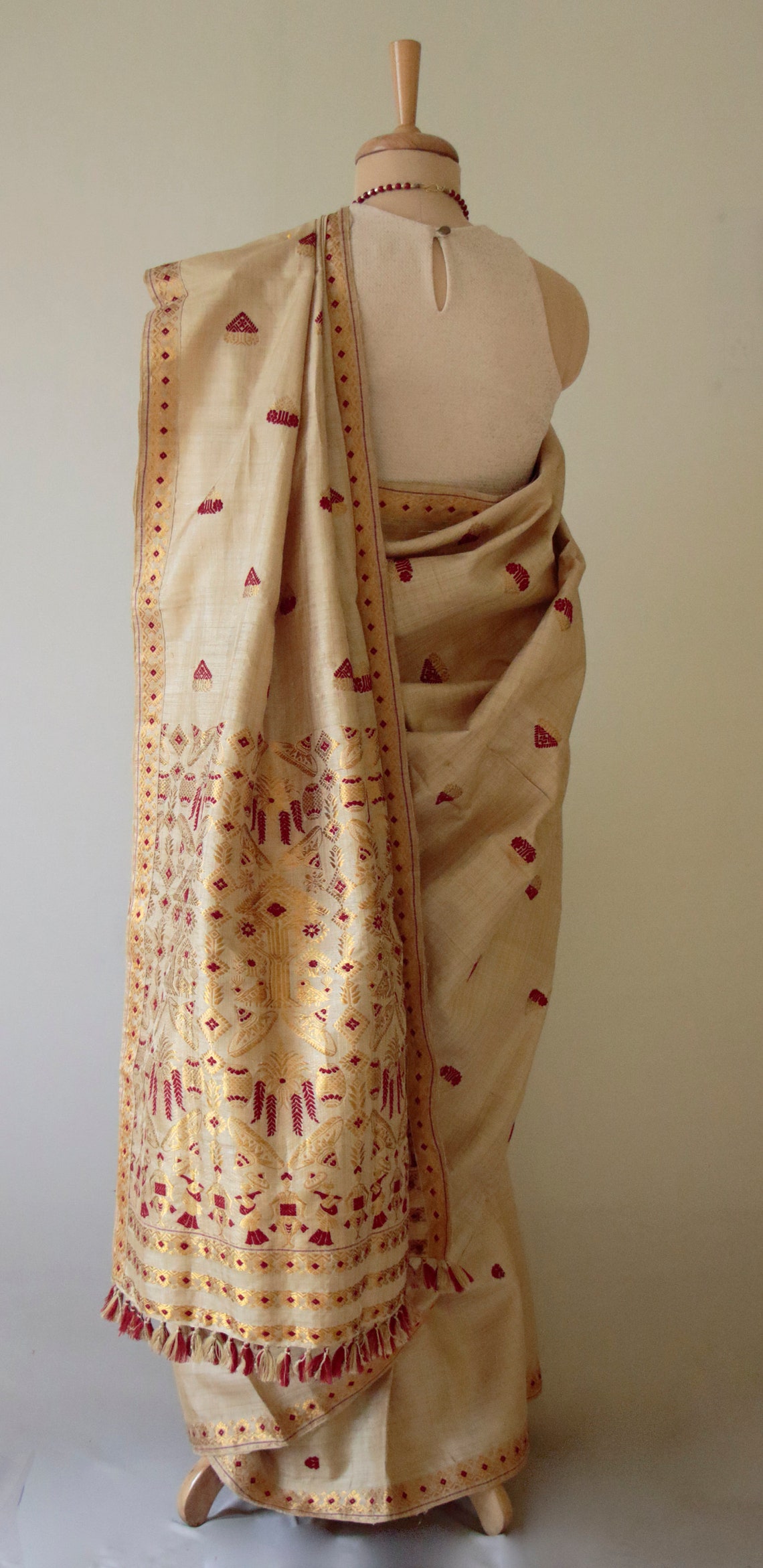 Handloom Traditional Design Muga Silk Saree From Assam , India - Etsy