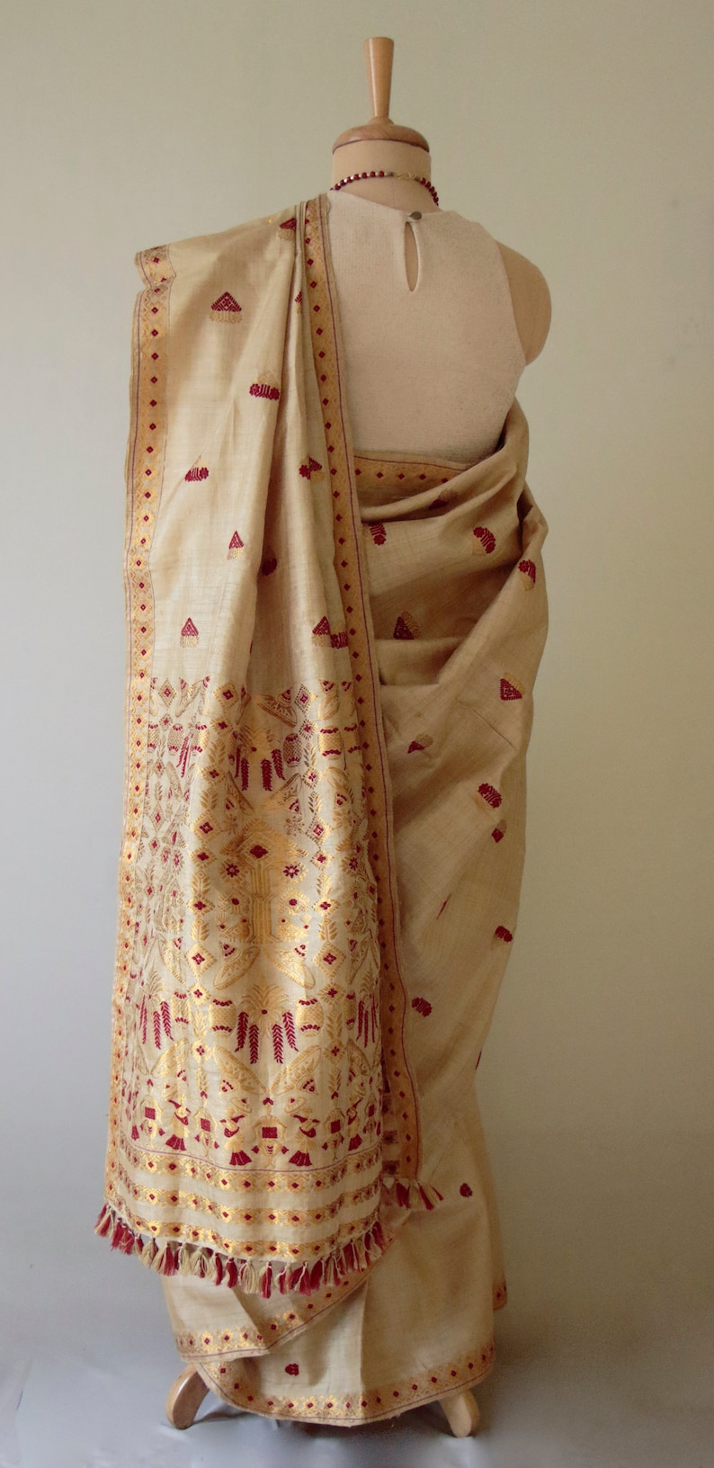 Handloom Traditional Design Muga Silk Saree From Assam , India - Etsy