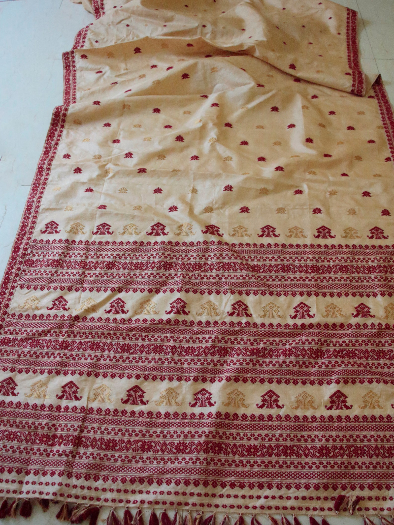 Handloom Tassah Silk Sari From Assam , India - Etsy