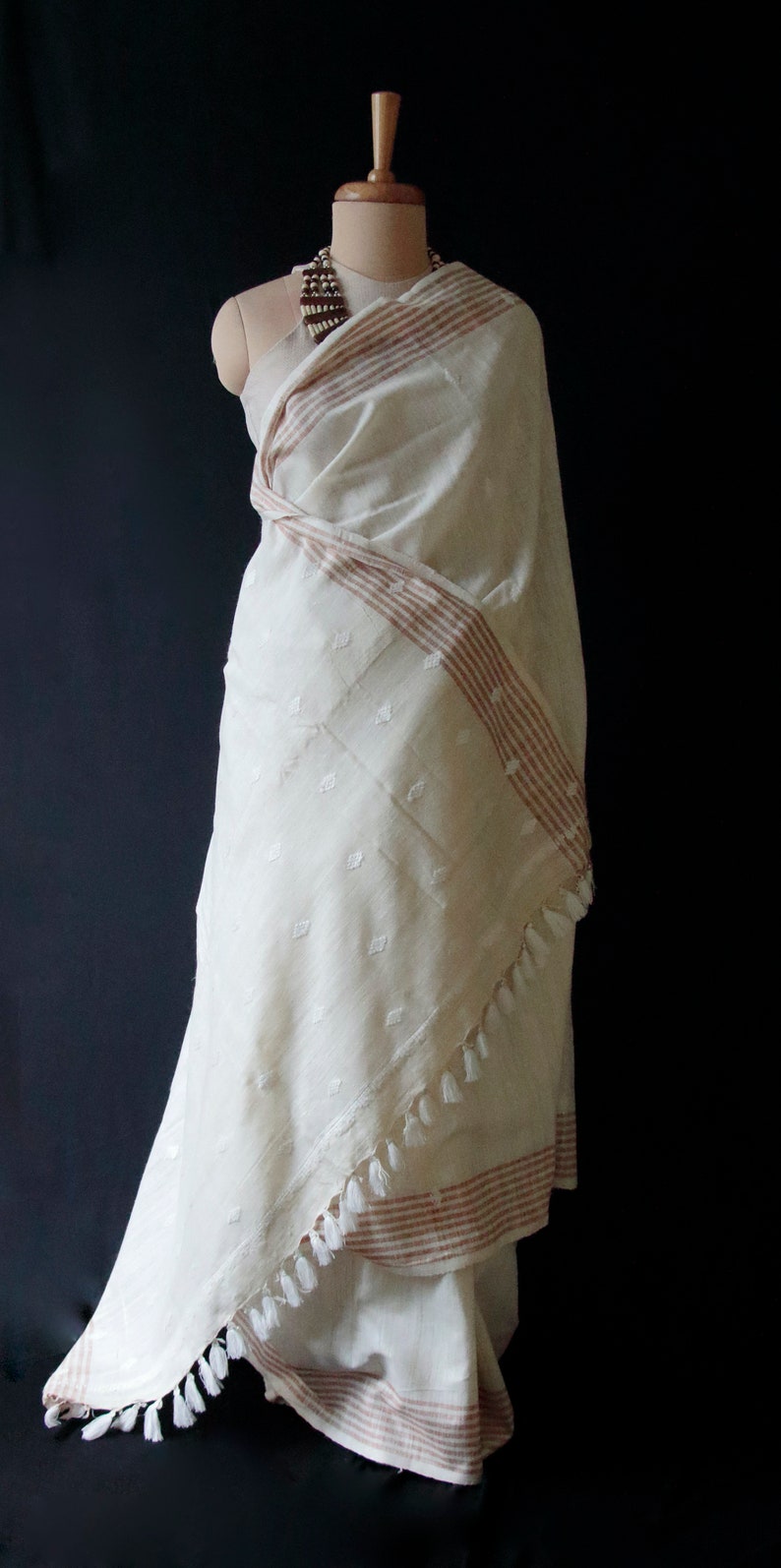 Handwoven Natural Colour Eri Silk Sari From Assam , India - Etsy