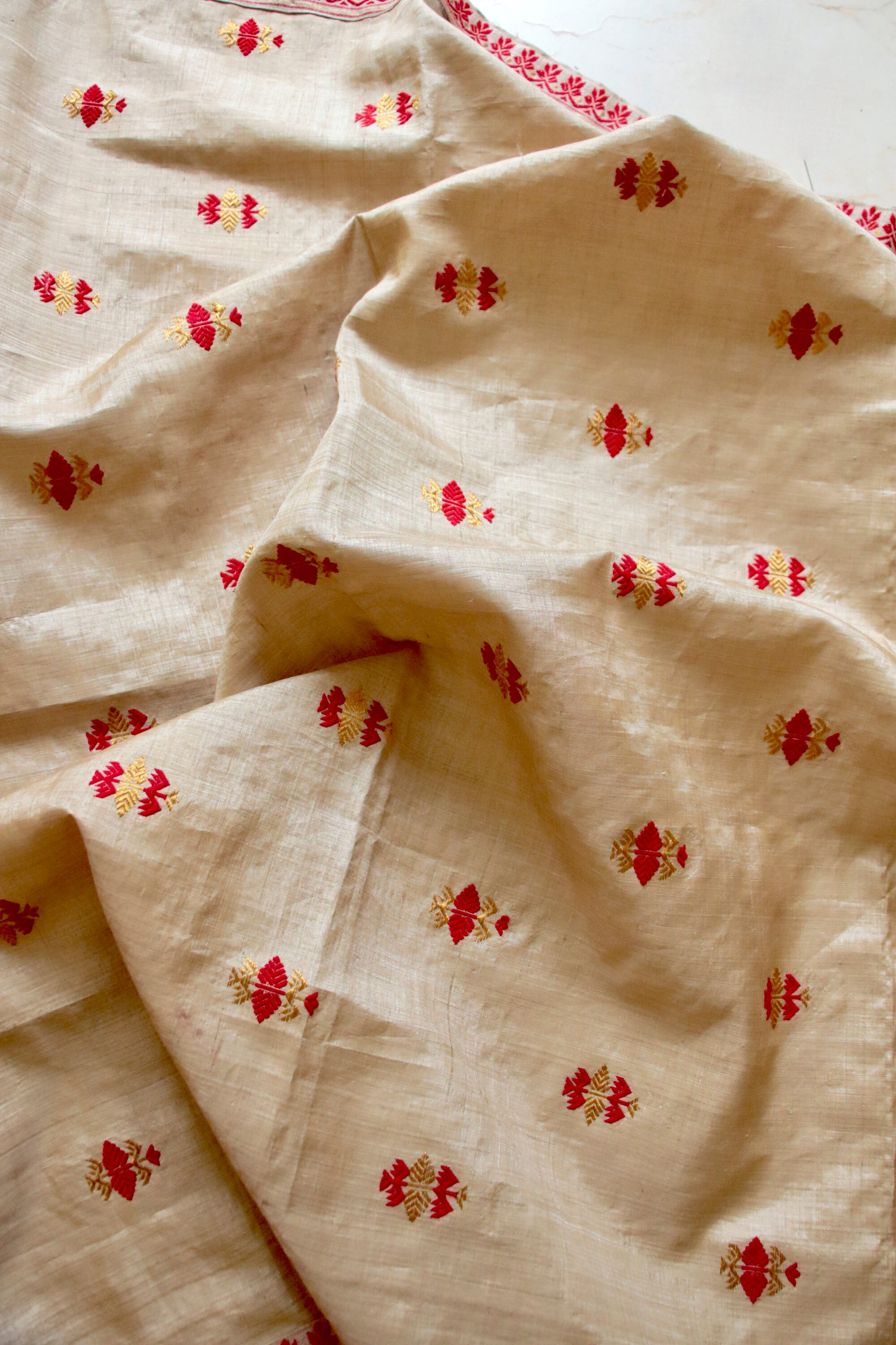 Handloom Classic Traditional Design Muga Silk Saree From Assam , India ...