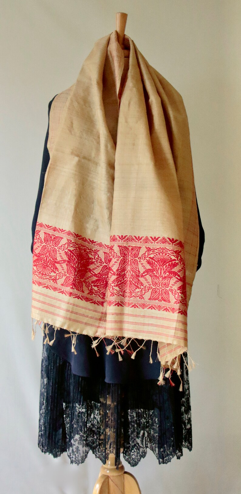Handloom Traditional Muga Silk Shawl / Gamucha From Assam , India - Etsy
