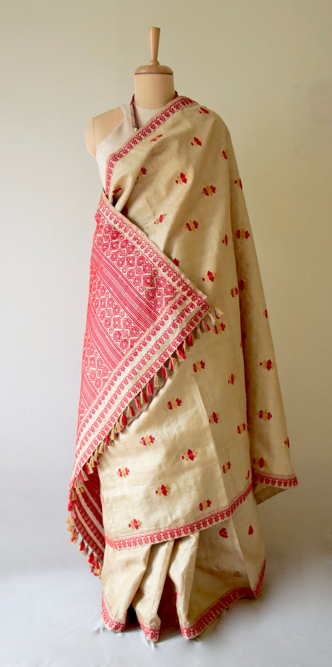 Handloom Classic Traditional Design Muga Silk Saree From Assam , India ...