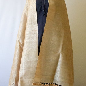 Golden Muga Silk Shawl / Dupatta With All Over Muga Silk Motifs From ...