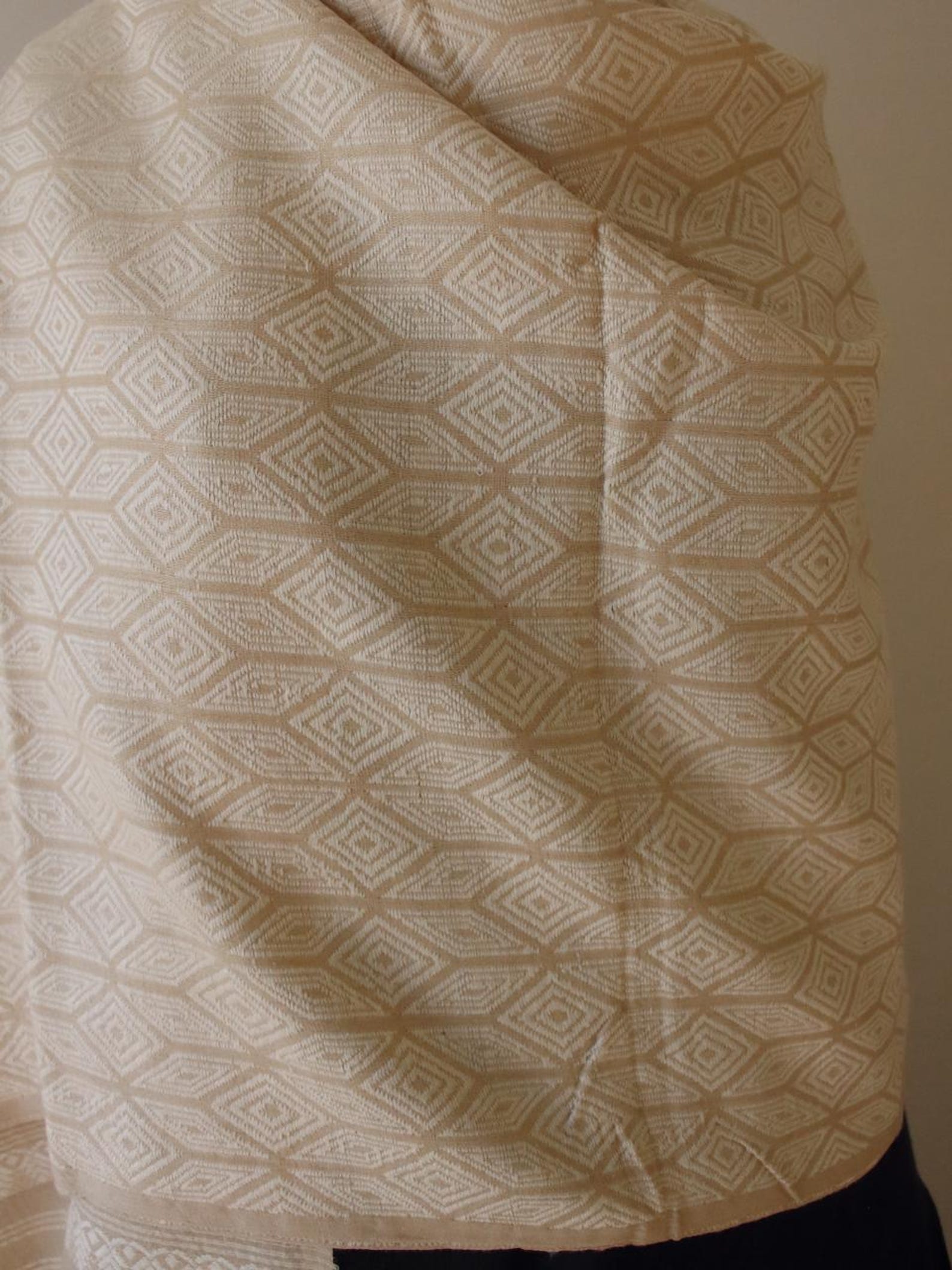 Eri Silk Handwoven Shawl With All Over Motifs From Assam , India - Etsy