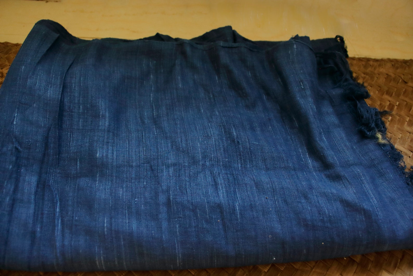 Handwoven Indigo Dyed Hundred Percent Eri Silk / Ahimsa Silk Fabric by ...