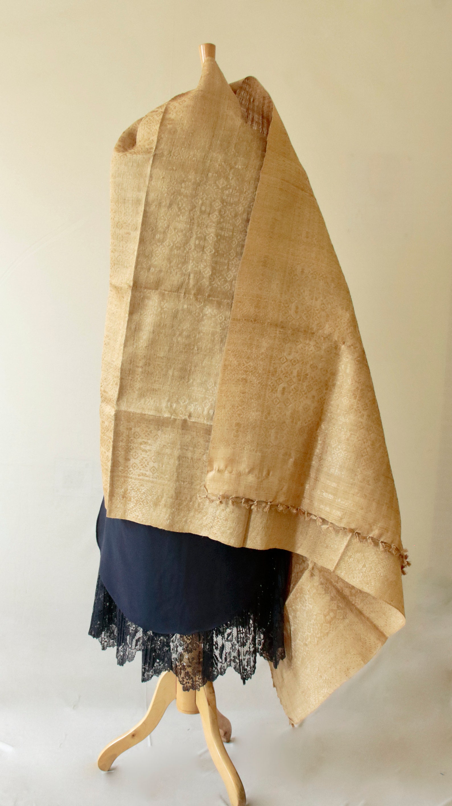 Handwoven Muga Silk Shawl, Traditional Assam Motifs - Etsy