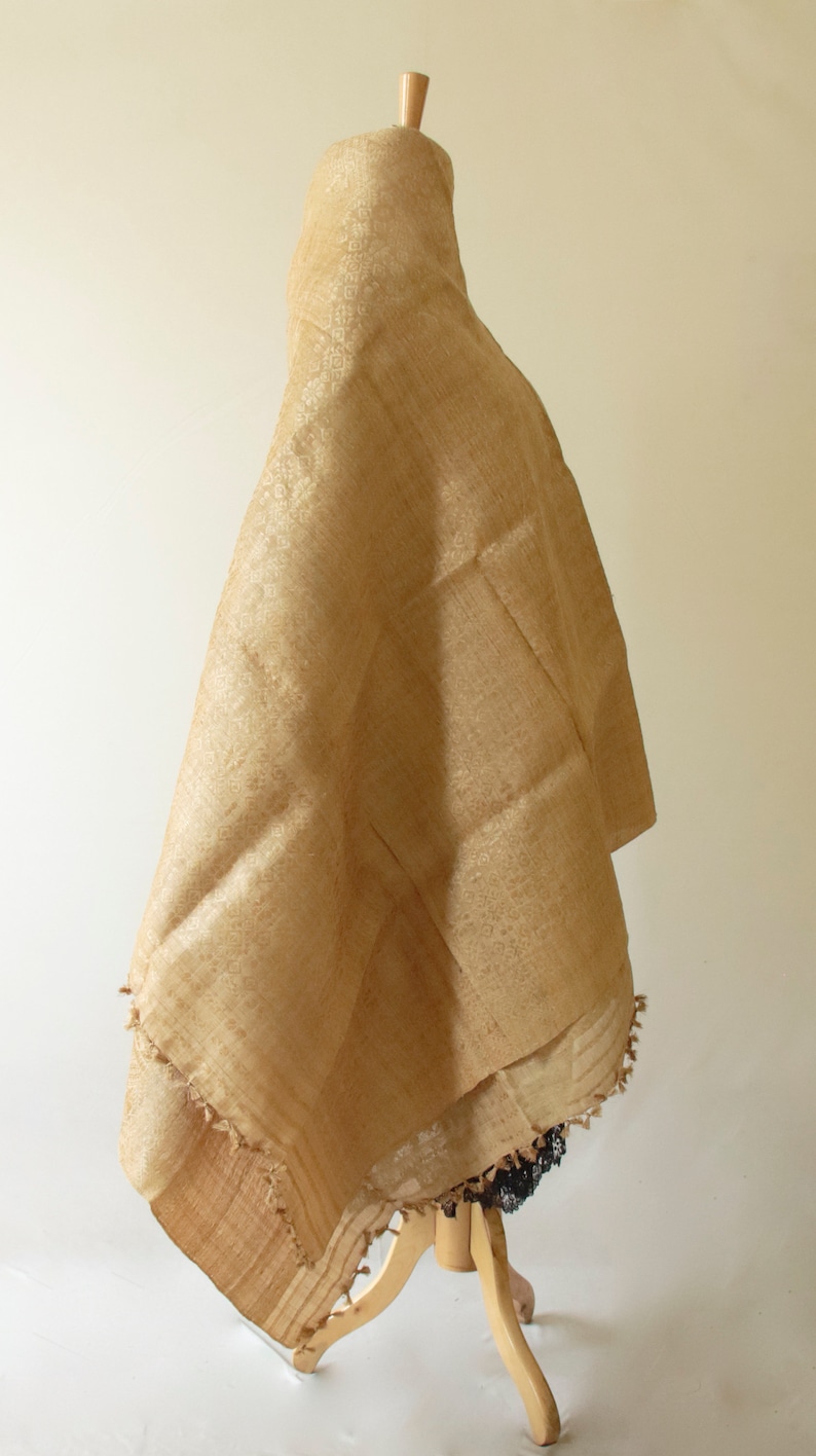 Handwoven Muga Silk Shawl, Traditional Assam Motifs - Etsy