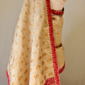 Bridal Classic Muga Silk Mekhla Chador Set in Red & Zari Motifs From ...