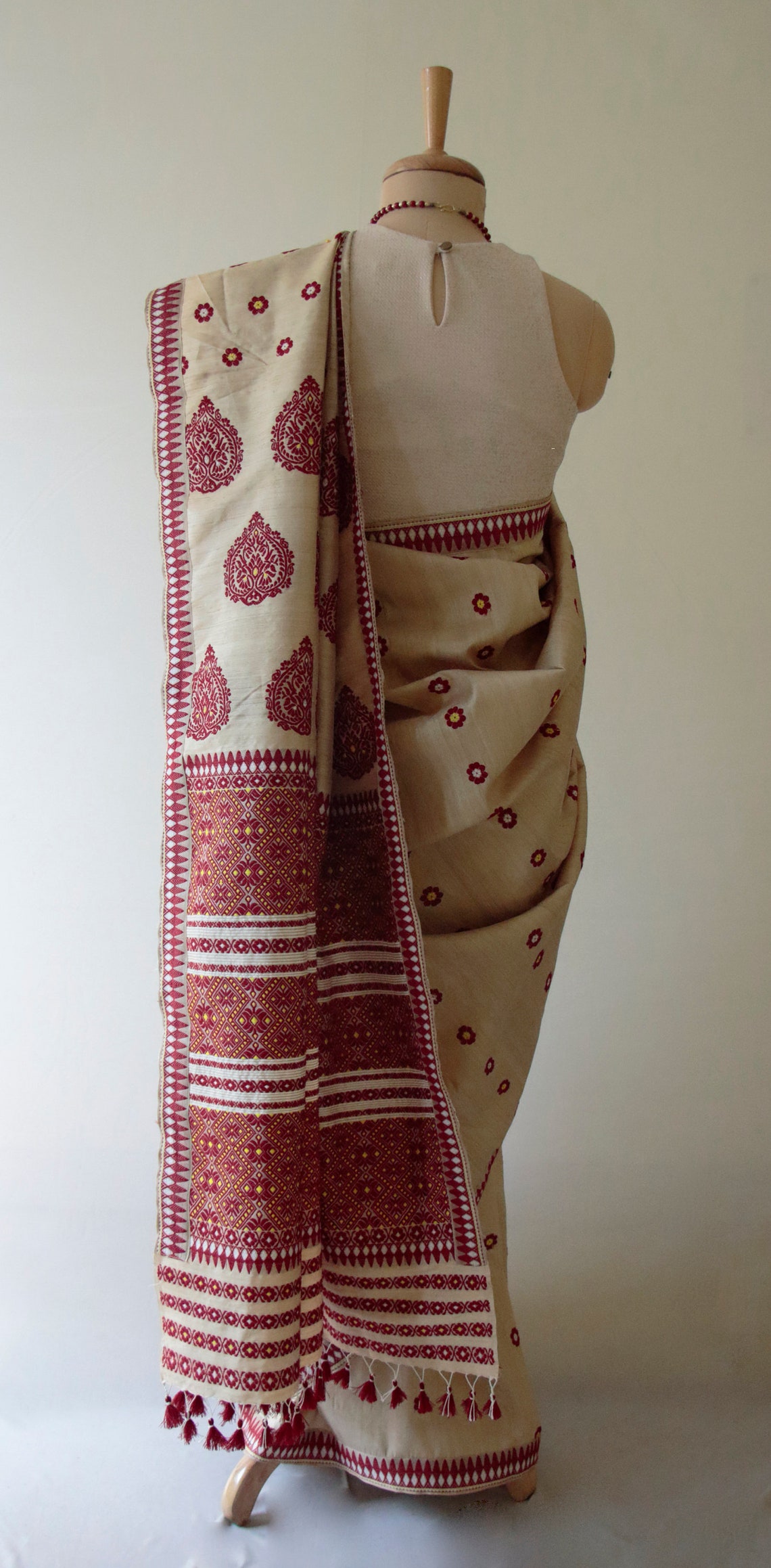 Handloom Authentic Muga Silk by Mulberry Silk Sari From Assam , India ...