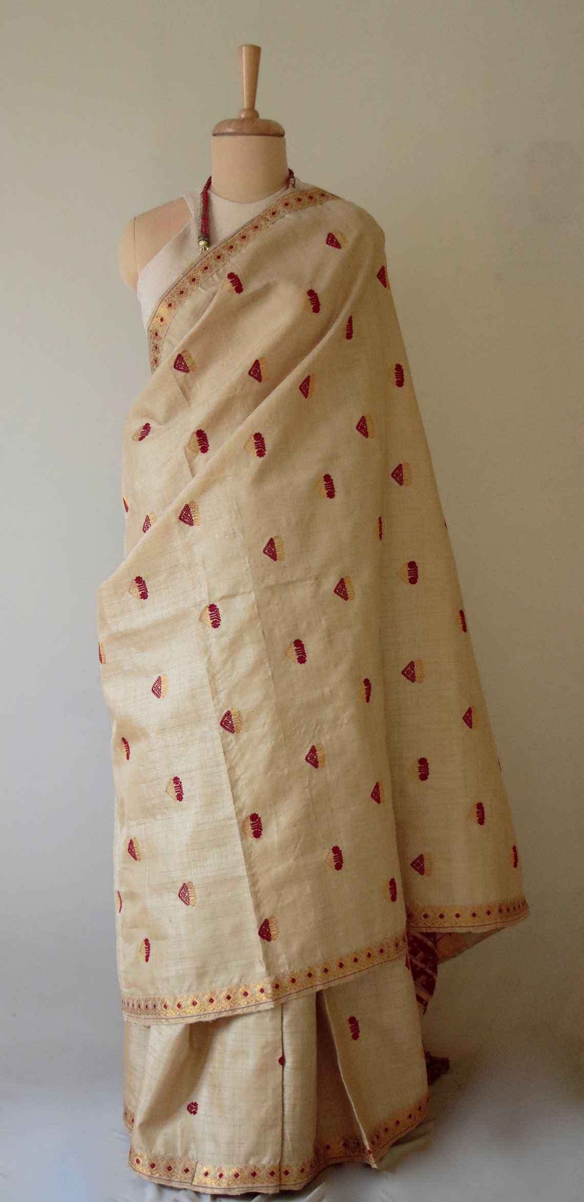Handloom Traditional Design Muga Silk Saree From Assam , India - Etsy