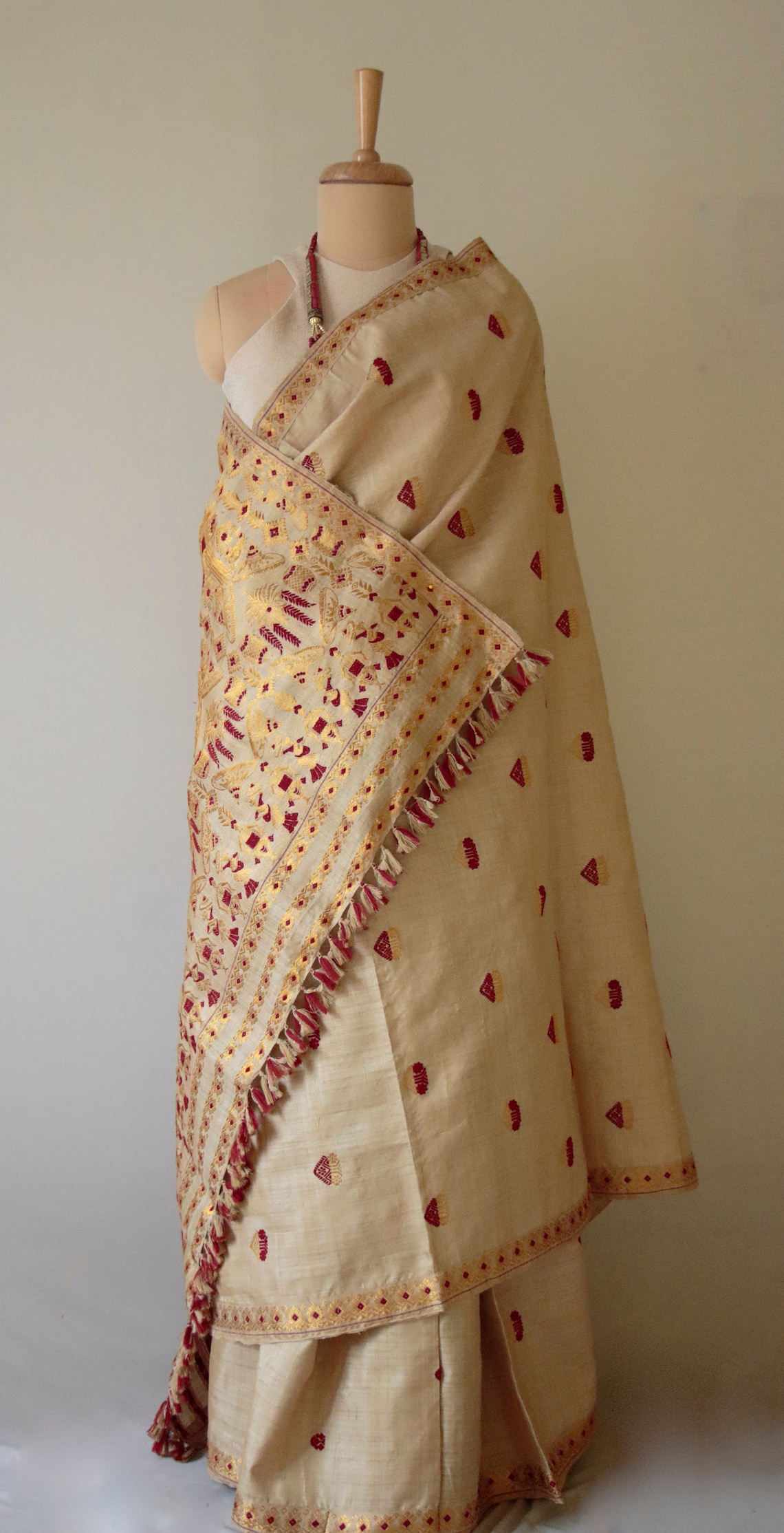 Handloom Traditional Design Muga Silk Saree From Assam , India - Etsy