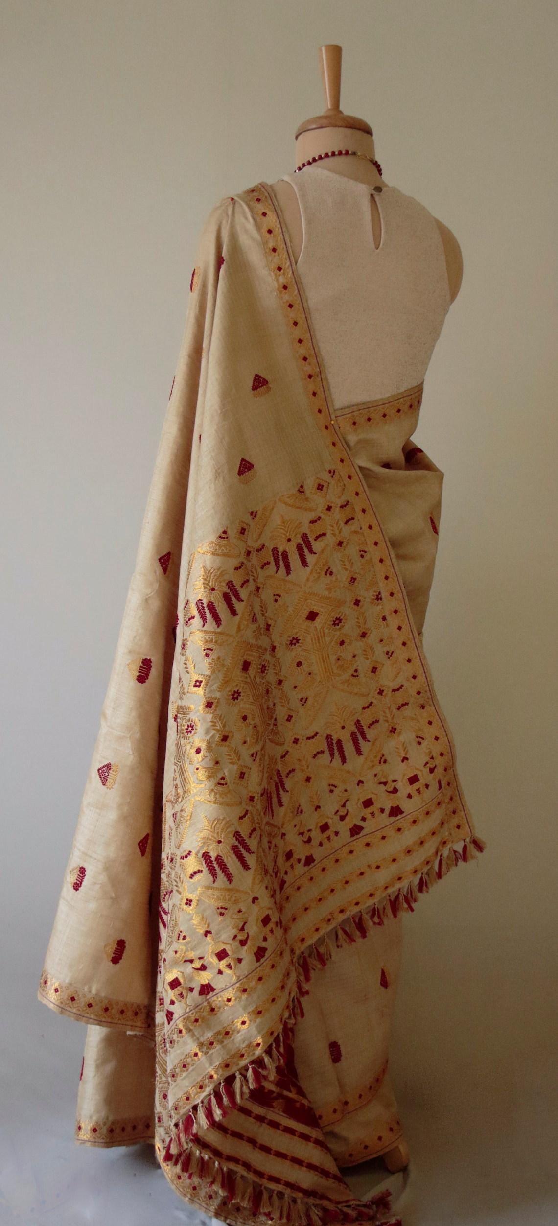Handloom Traditional Design Muga Silk Saree From Assam , India - Etsy