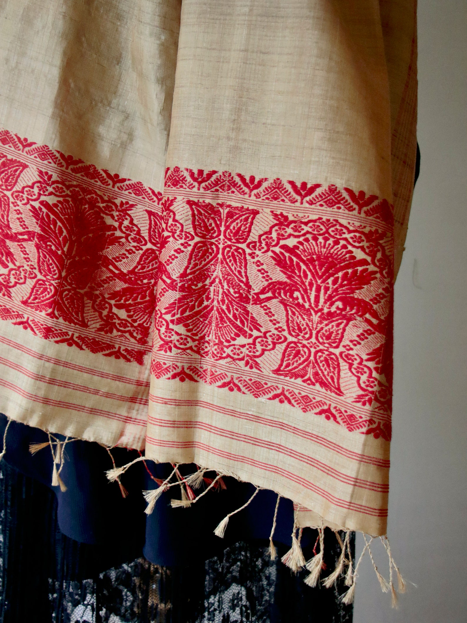 Handloom Traditional Muga Silk Shawl / Gamucha From Assam , India - Etsy