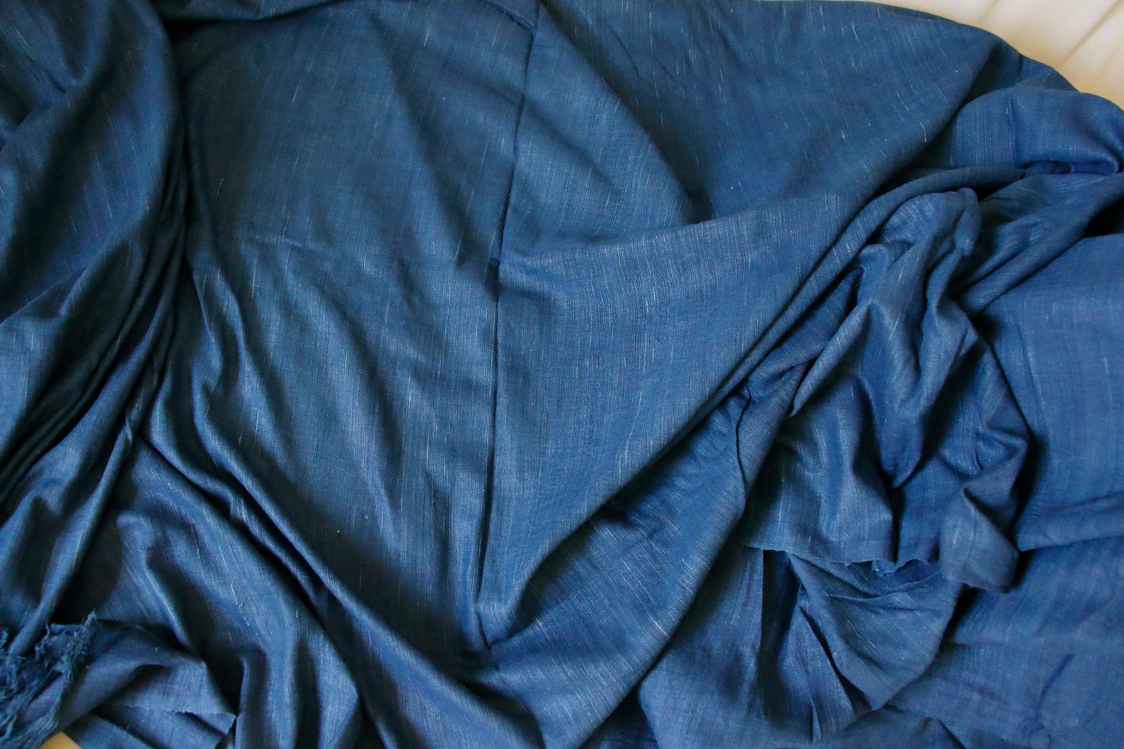 Handwoven Indigo Dyed Hundred Percent Eri Silk / Ahimsa Silk Fabric by ...