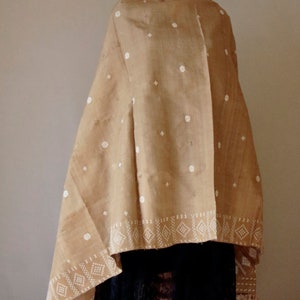 Hand Woven Authentic Muga Silk Shawl / Dupatta With Muga Silk and Eri ...