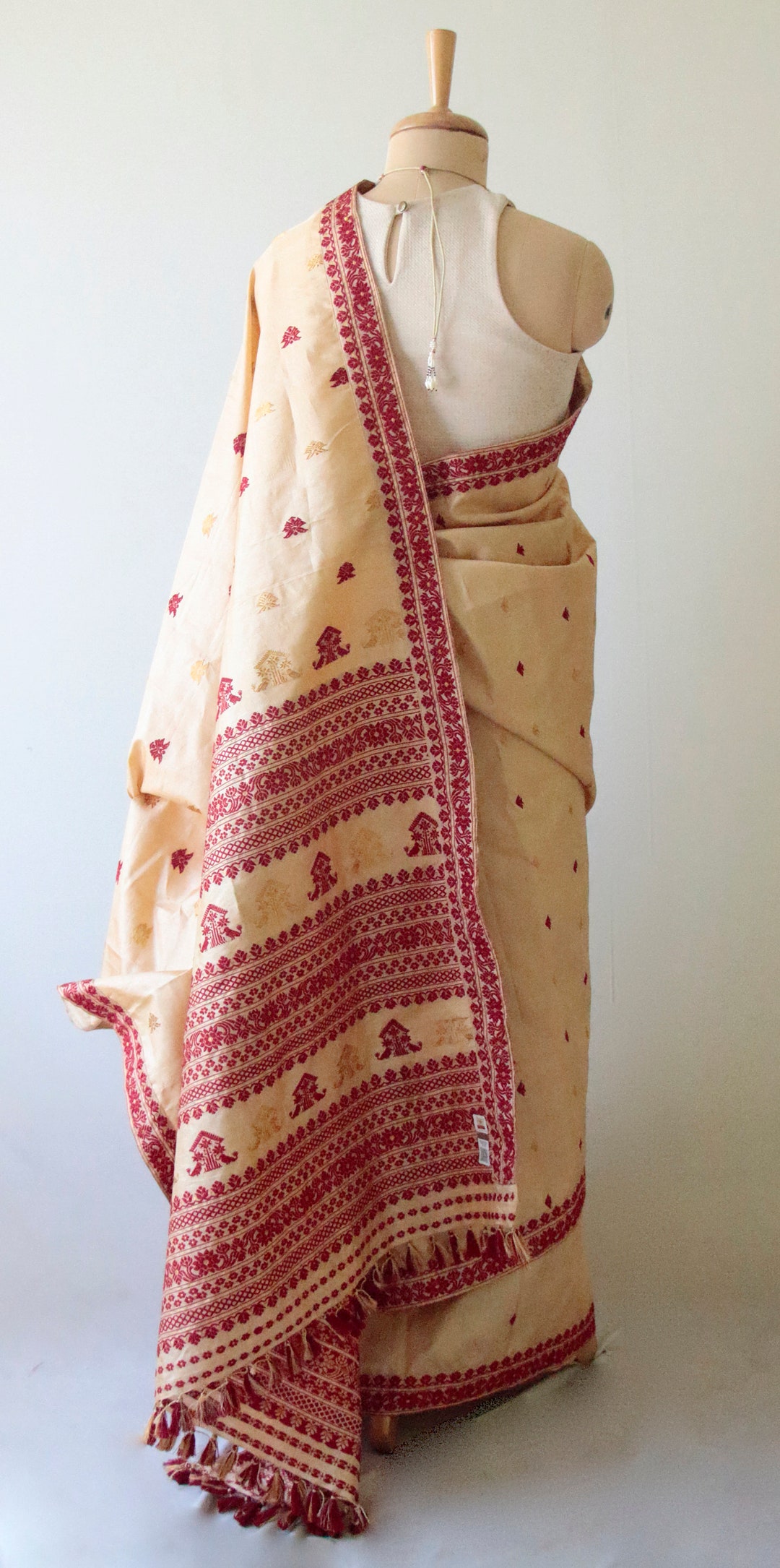 Handloom Tassah Silk Sari From Assam , India - Etsy