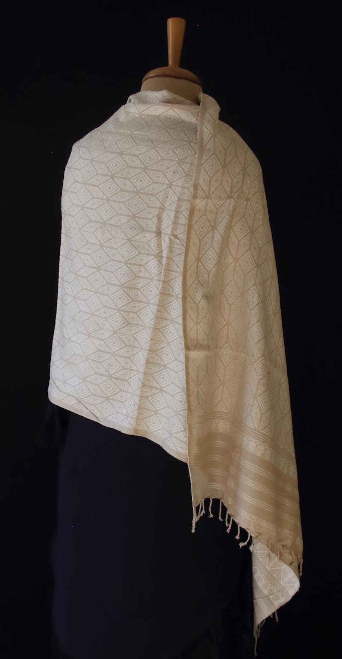 Eri Silk Handwoven Shawl With All Over Motifs From Assam , India - Etsy